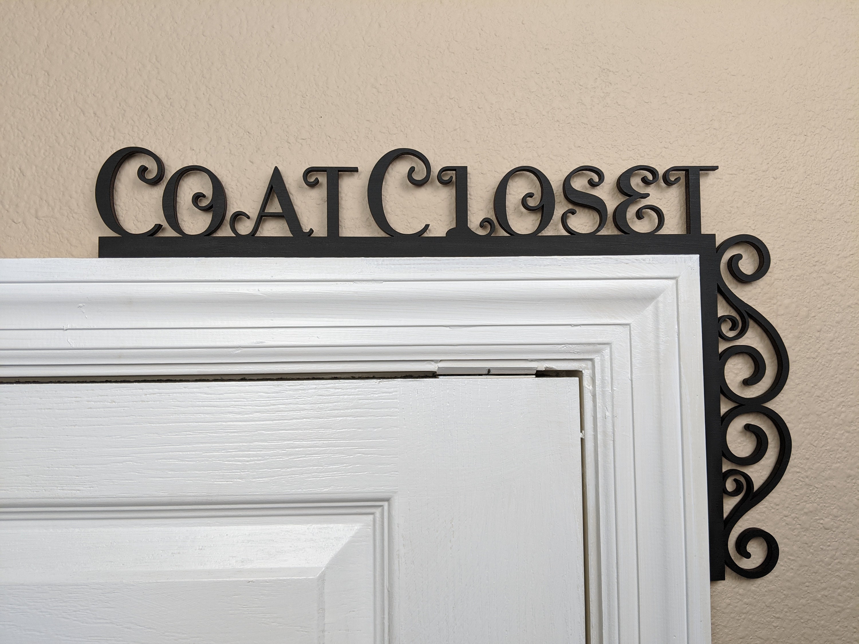 Coat Closet Door Topper Made of Wood / Over the Door Sign / - Etsy