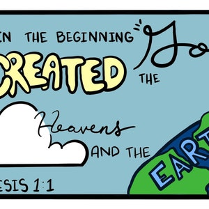 Genesis 1:1 Memory Verse Cards! - Etsy