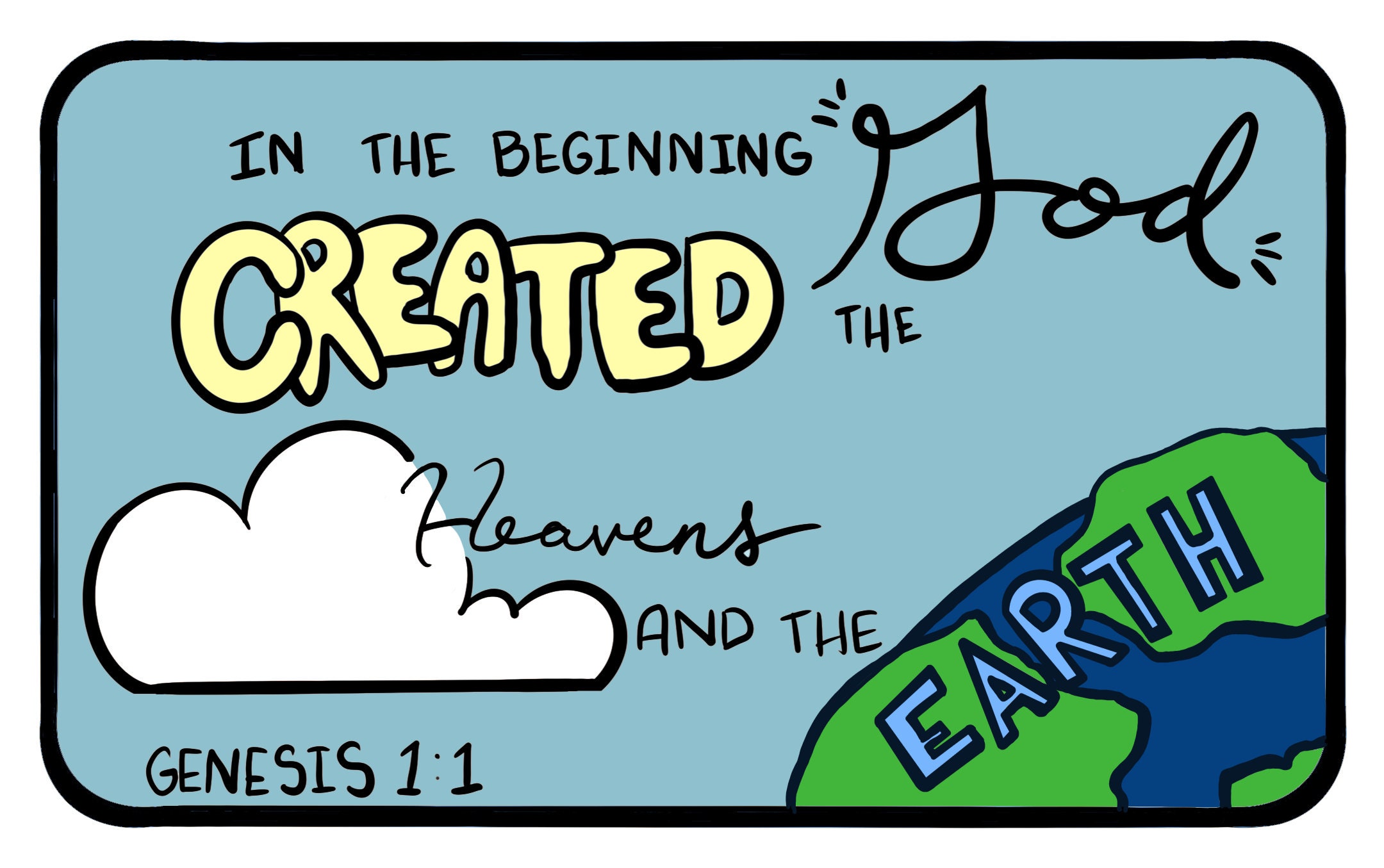 Genesis 1:1 Memory Verse Cards! - Etsy