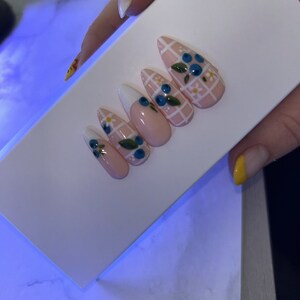 Blueberry Picnic Nails! - Etsy