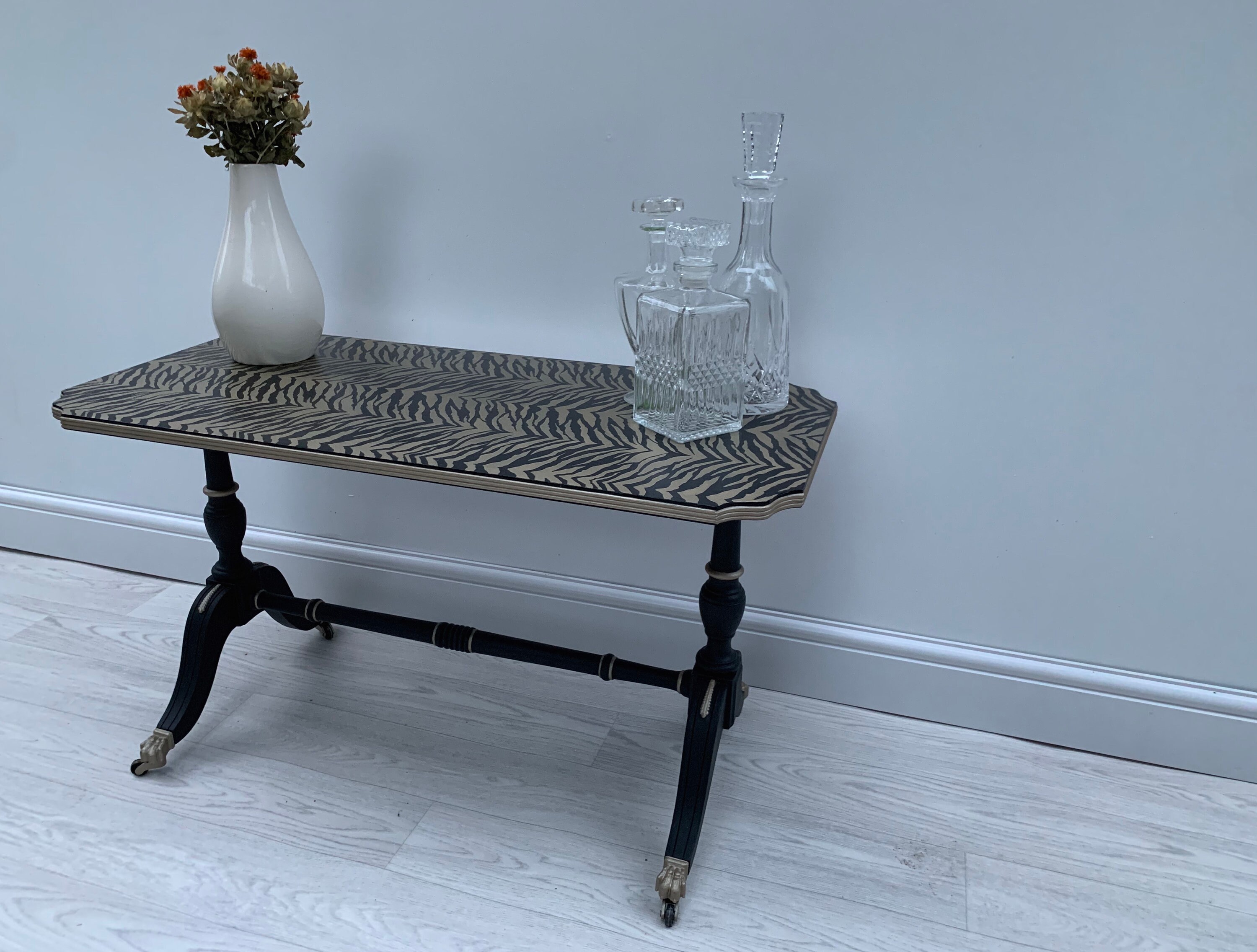Zebra Print Hand Painted Coffee Table Aka 'ziggy' - Etsy