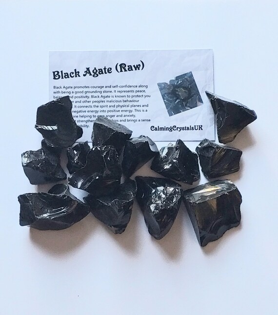 Black Agate raw rough for Grounding Protection From Psychic Attack Ill Wishers Reducing Anger Eases Anxiety Spiritual Connection Etsy UK