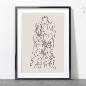 Custom Line Art Portrait From Photo Personalised Portrait | Etsy