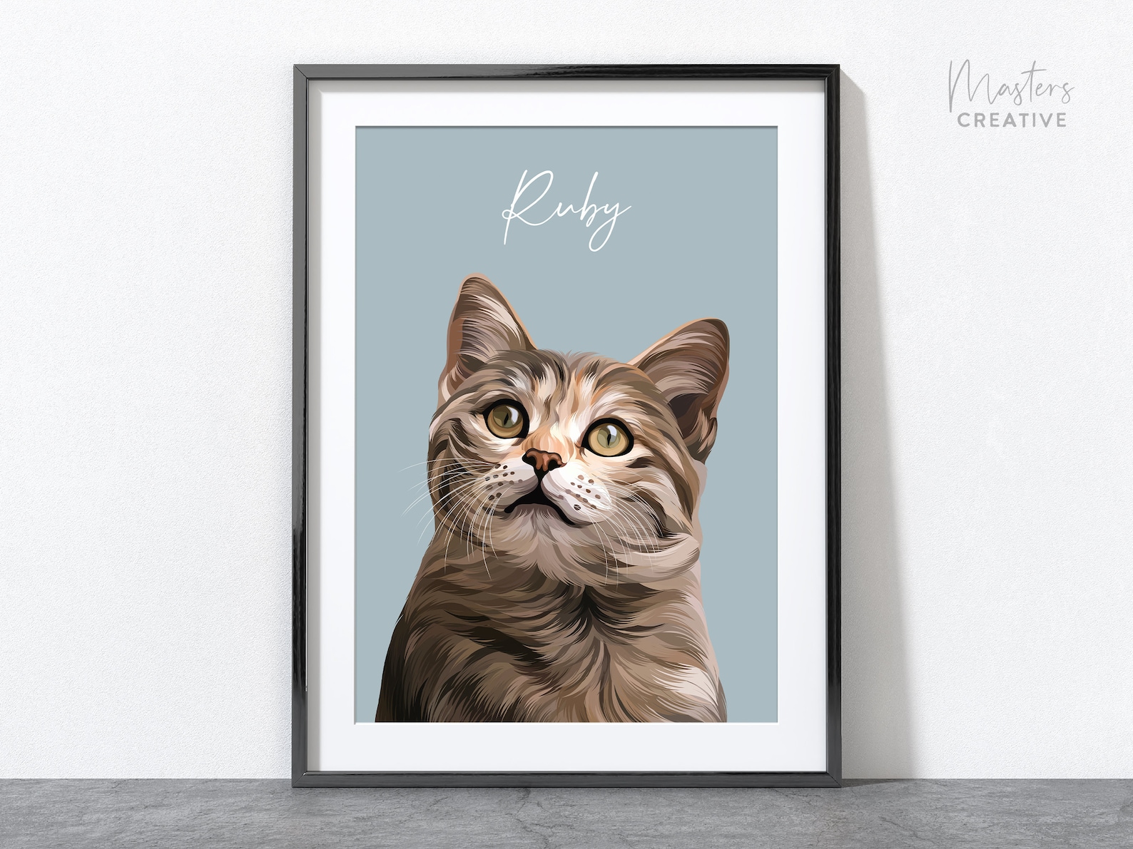 Custom Cat Portrait Personalised Pet Illustrations Pet - Etsy UK