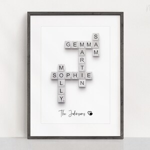 Personalised Scrabble Print Custom Letter Tile Prints Family | Etsy UK