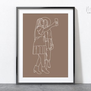 Custom Line Art Portrait From Photo Personalised Portrait | Etsy