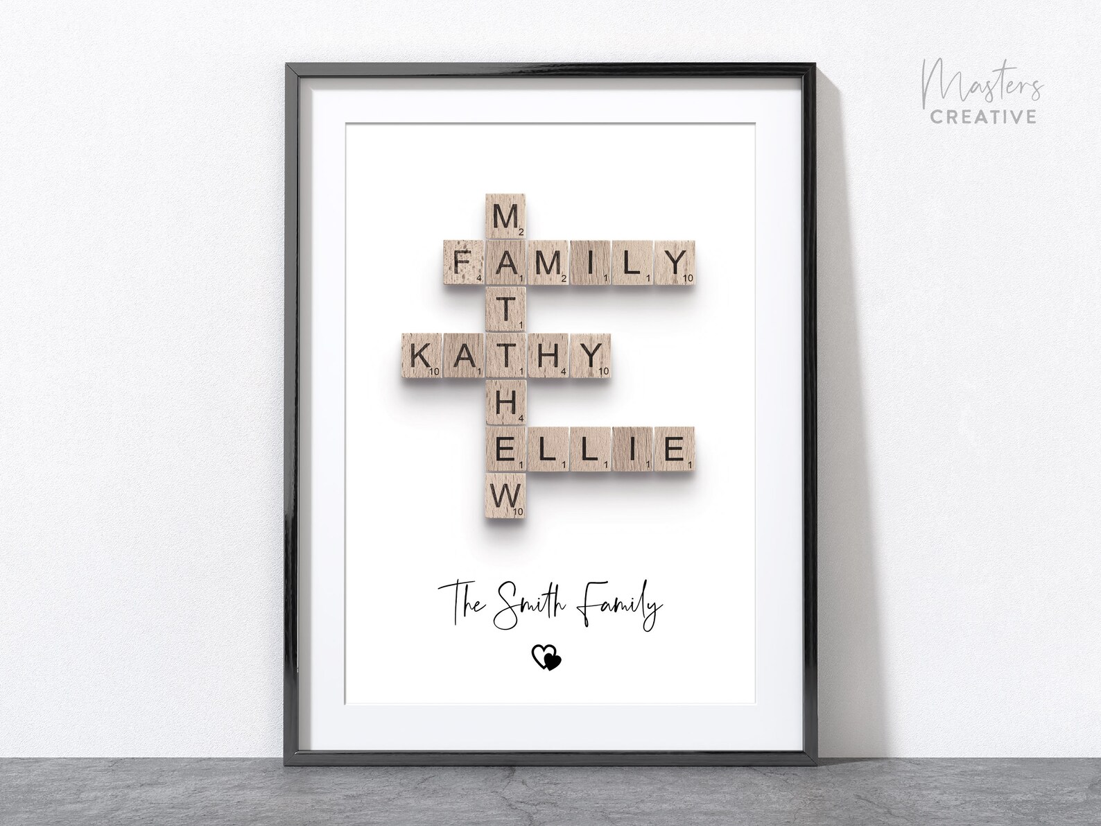 Personalised Scrabble Print, Custom Letter Tile Prints, Family Name Art ...