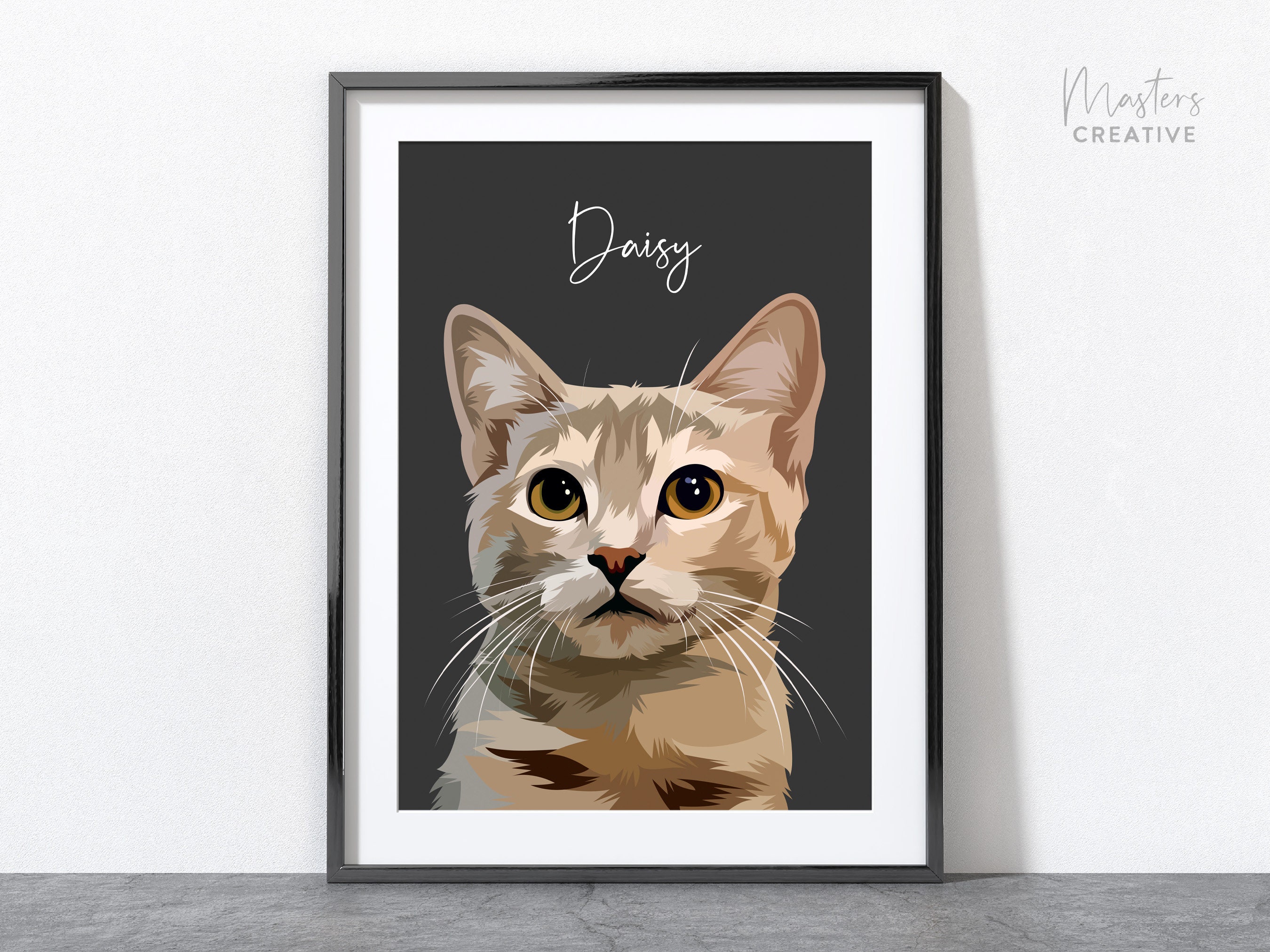 Custom Cat Portrait Personalised Pet Illustrations Pet - Etsy UK