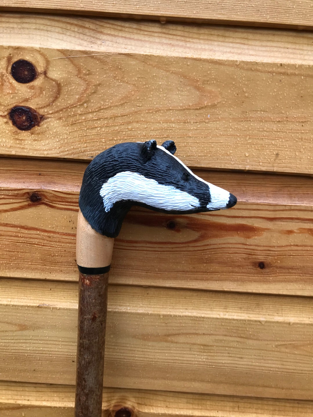 Badger Walking Stick - Etsy