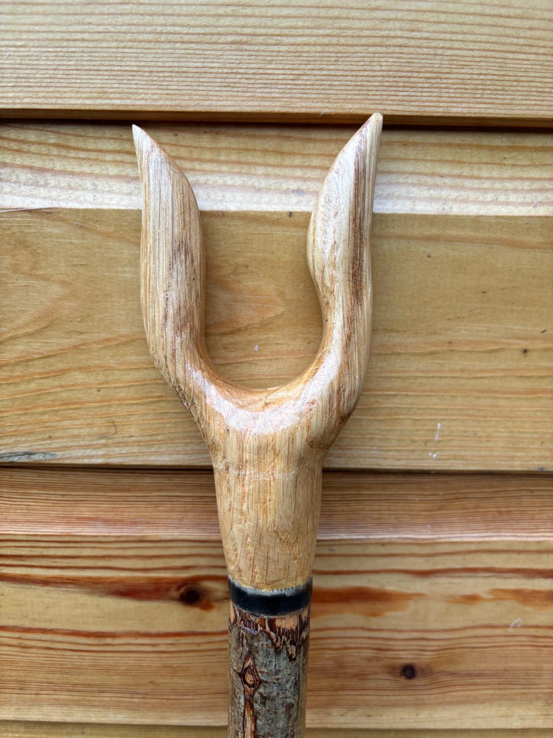 Lyre Shaped Oak Thumb Stick - Etsy