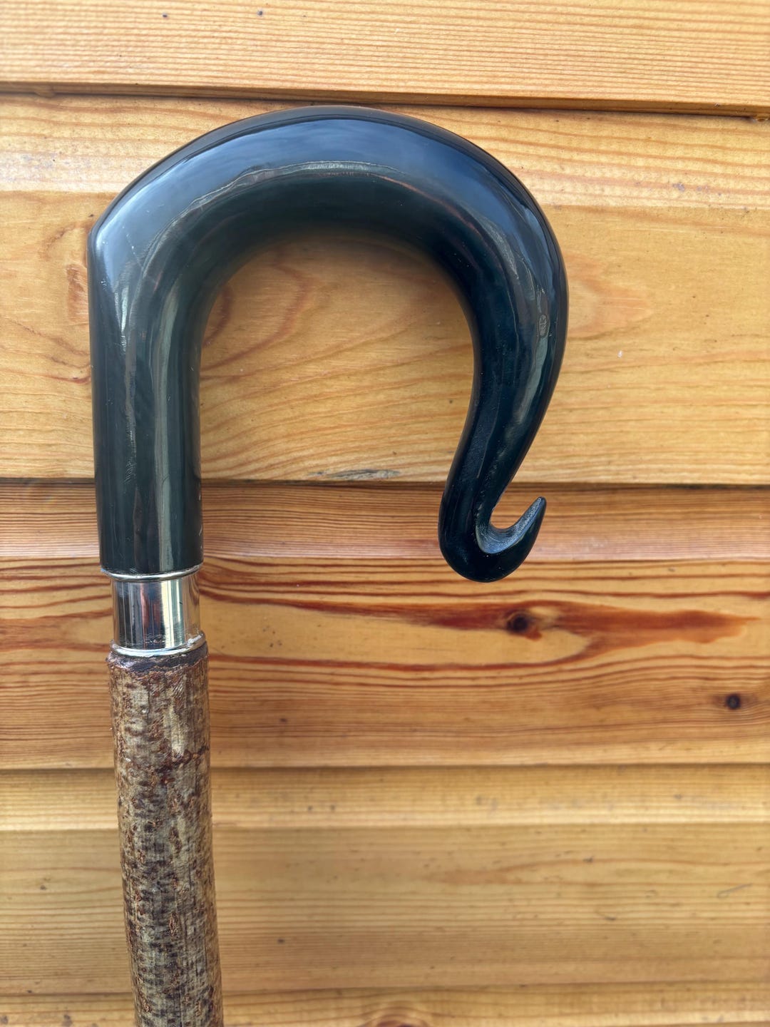 Black Buffalo Horn Shepherd Crook With Full Nose Turn - Etsy