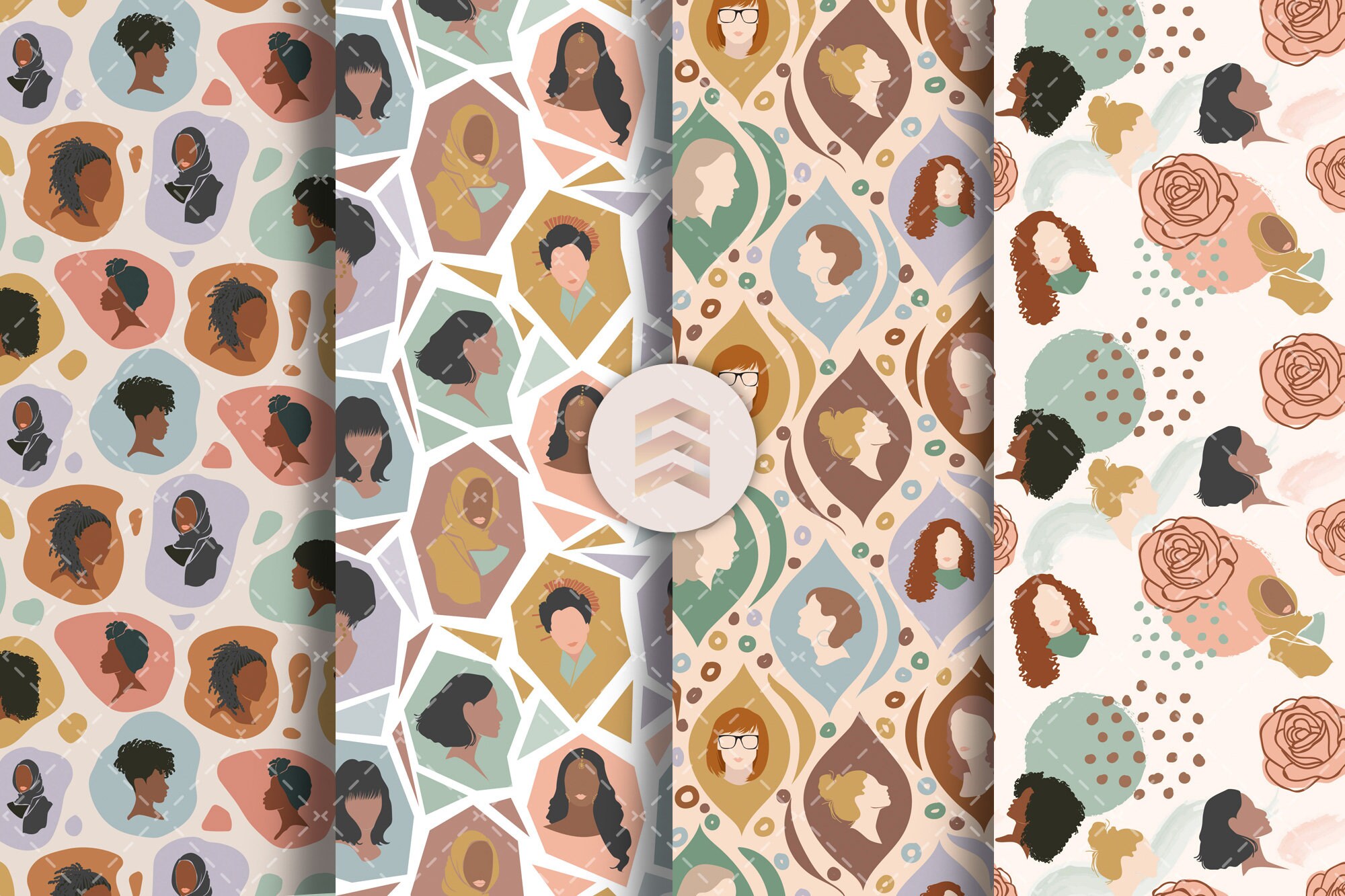 Women's Day Seamless Pattern Girl Power Digital Paper | Etsy