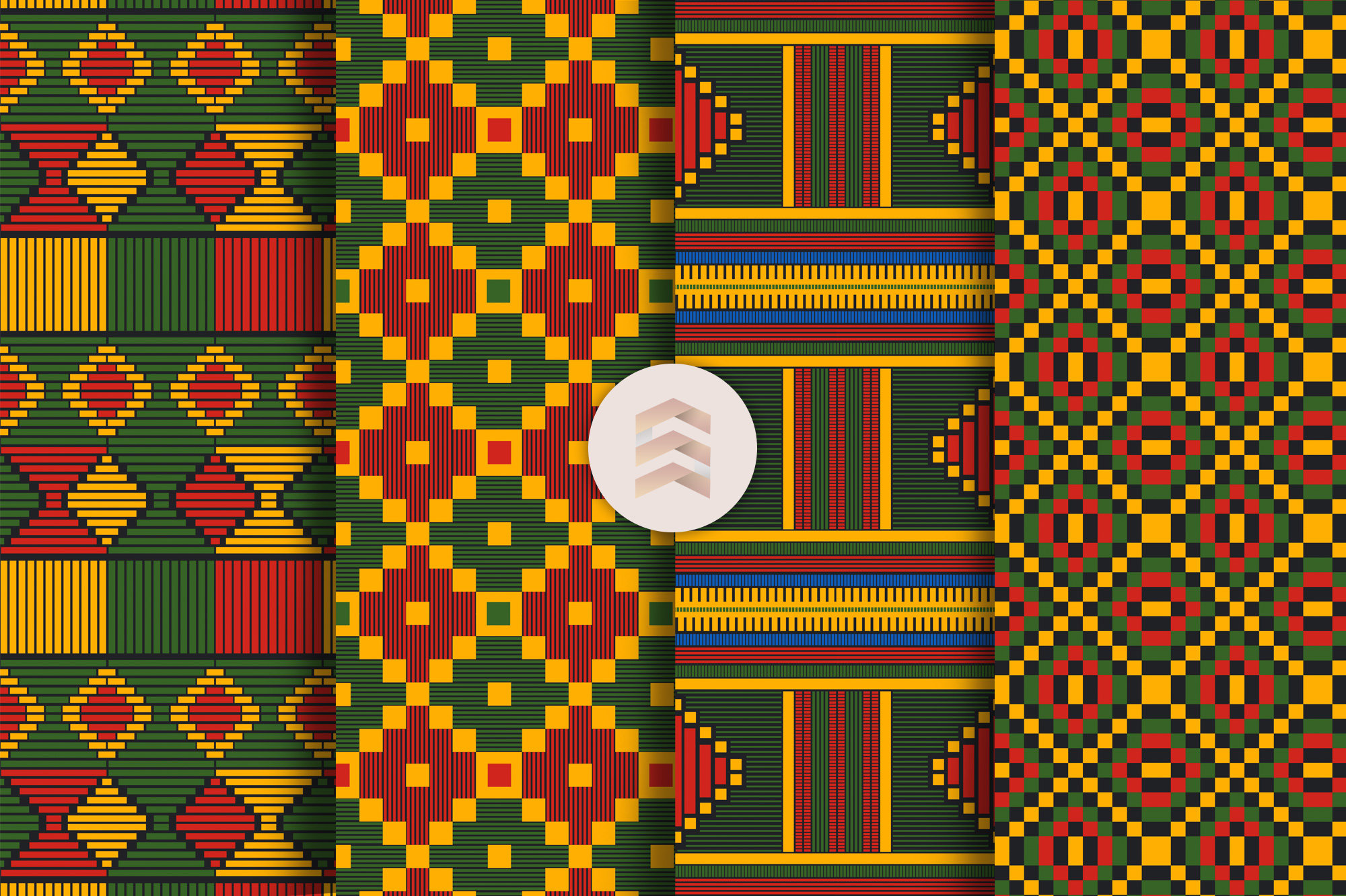 Kente African Print Seamless Patterns: 12 JPG Designs (digital Download ...