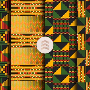 Kente Seamless Digital Papers, African Prints Seamless Patterns, Woven ...