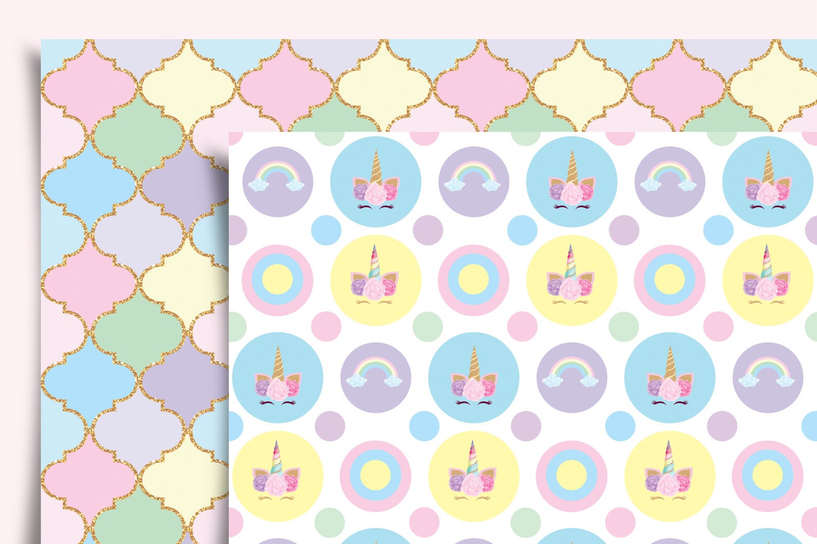 Unicorn Seamless Digital Papers Magical Unicorn Surface - Etsy España