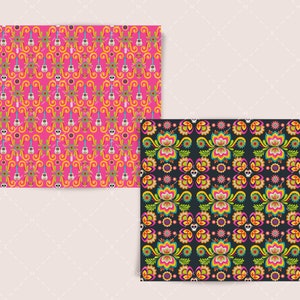 Sugar Skull Digital Paper, Dia De Los Muertos, Day of the Dead Pattern ...