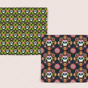 Sugar Skull Digital Paper, Dia De Los Muertos, Day of the Dead Pattern ...
