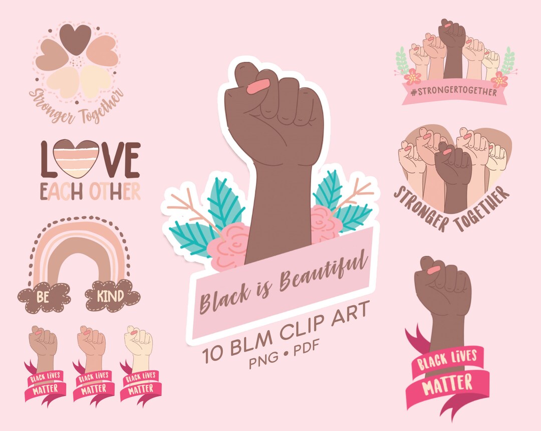 Black Lives Matter Clip Art, Black Lives Matter Printable Sticker, BLM ...