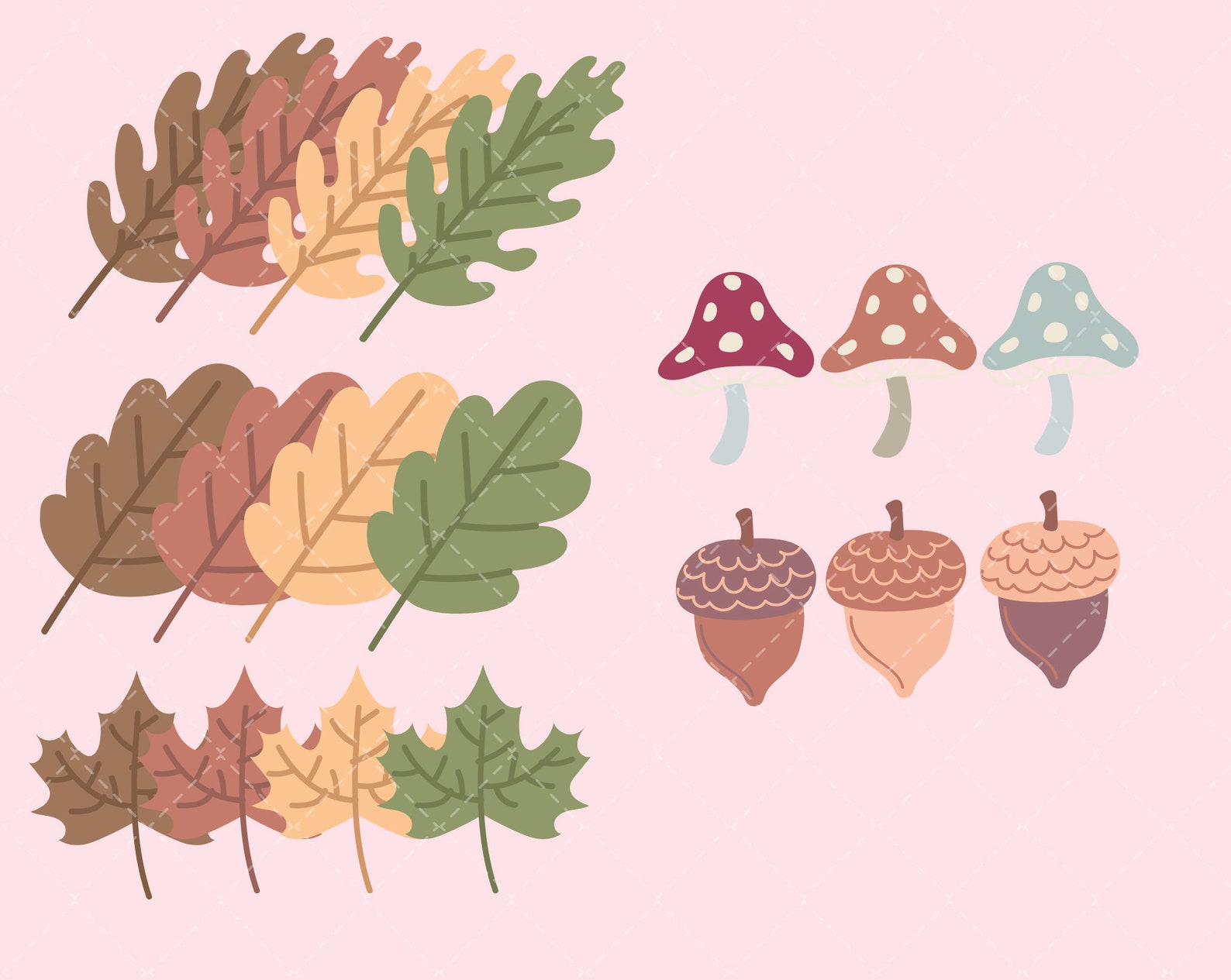 Cute Autumn Clip Art, Whimsical Fall Clip Art, Autumn Sublimation ...