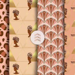 Melanin Queen Digital Paper, African Princess Seamless Pattern, Black ...