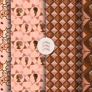 Melanin Queen Digital Paper, African Princess Seamless Pattern, Black ...