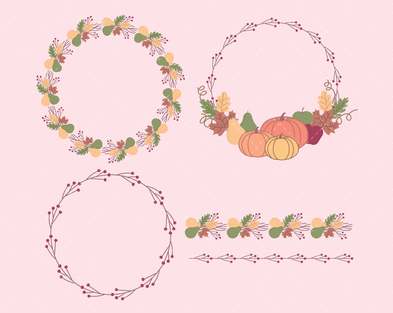 Cute Autumn Clip Art, Whimsical Fall Clip Art, Autumn Sublimation ...