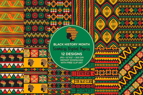 Black History Seamless Digital Paper African-american - Etsy
