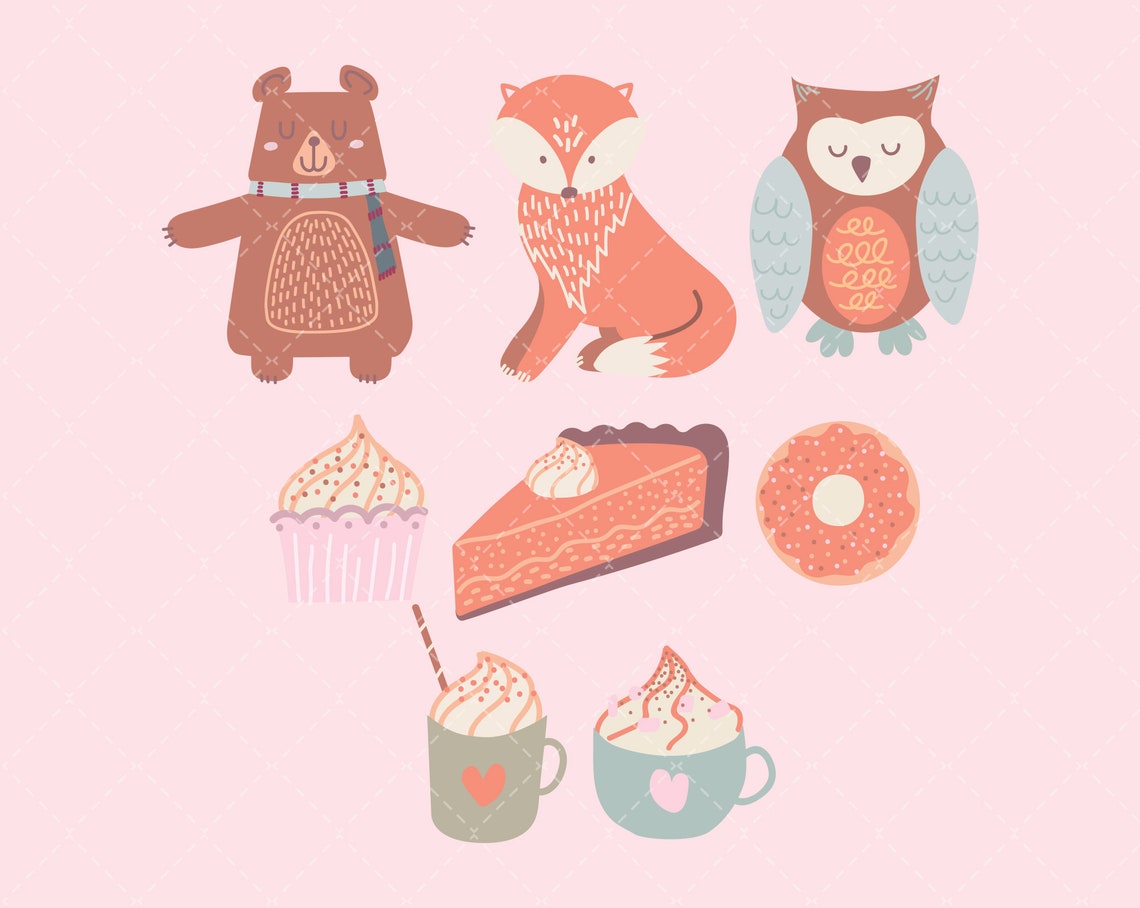 Cute Autumn Clip Art Whimsical Fall Clip Art Autumn | Etsy