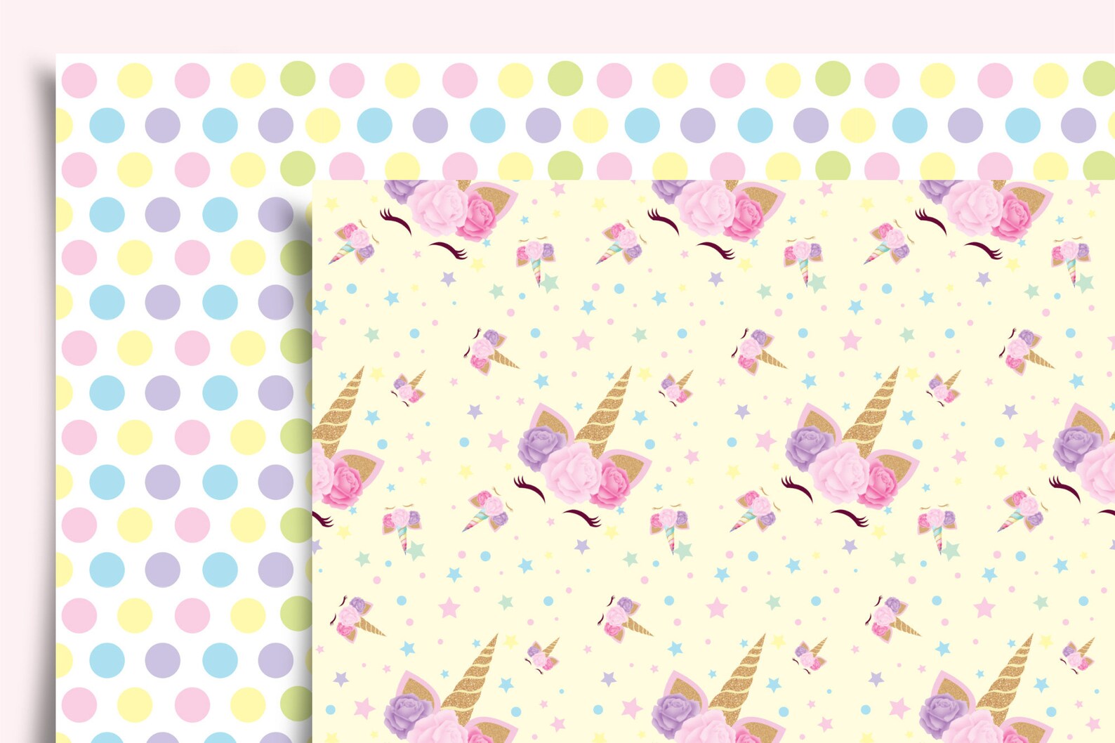 Unicorn Seamless Digital Papers, Magical Unicorn Surface Patterns ...