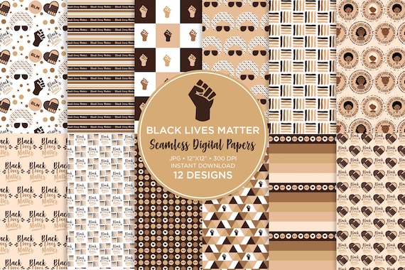 Black Lives Matter Digital Paper Seamless Black Lives Matter - Etsy