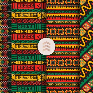 Black History Seamless Digital Paper, African-american Seamless Pattern ...