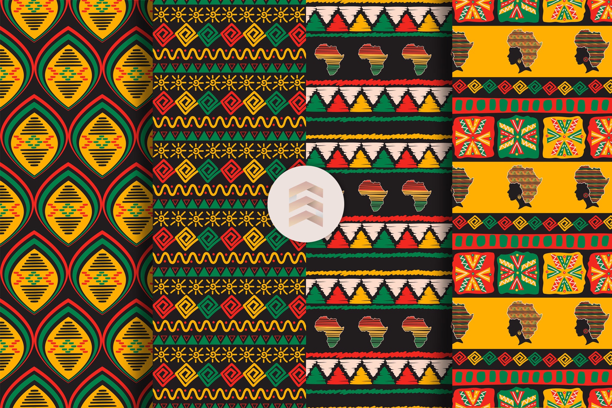 Black History Month Seamless Patterns: African-american Designs ...