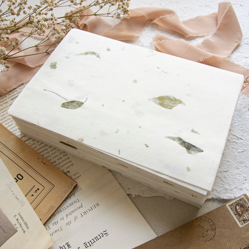 Dried Leaf Handmade Paper: 10 Sheets Pack - Etsy