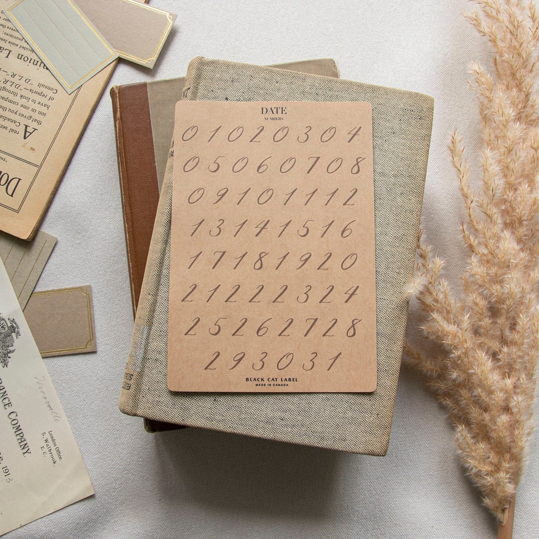 Number Date Kraft Paper Sticker Sheet - Etsy