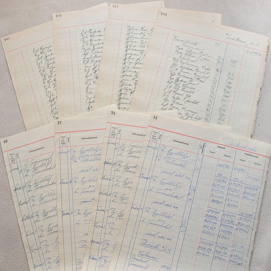 Vintage Ledger Paper 1930s to 1950s Antique Inventory Account Book ...