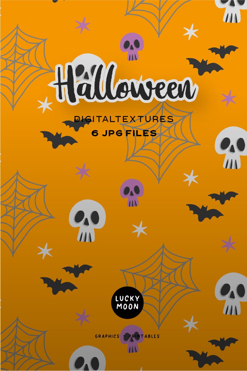 Halloween Digital Paper Patterns Clipart Cute Halloween | Etsy