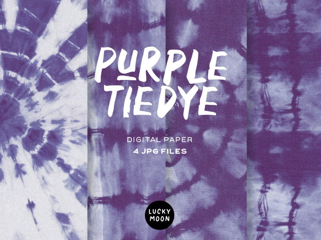 Tie Dye Digital Paper Denim Purple Violet Hippy Scrapbook Paper Boho ...
