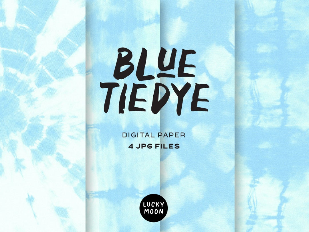 Tie Dye Digital Paper Turquoise Blue Indigo Hippy Scrapbook Paper Boho ...