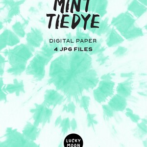 Tie Dye Digital Paper Mint Green Hippy Scrapbook Paper Boho Printable ...