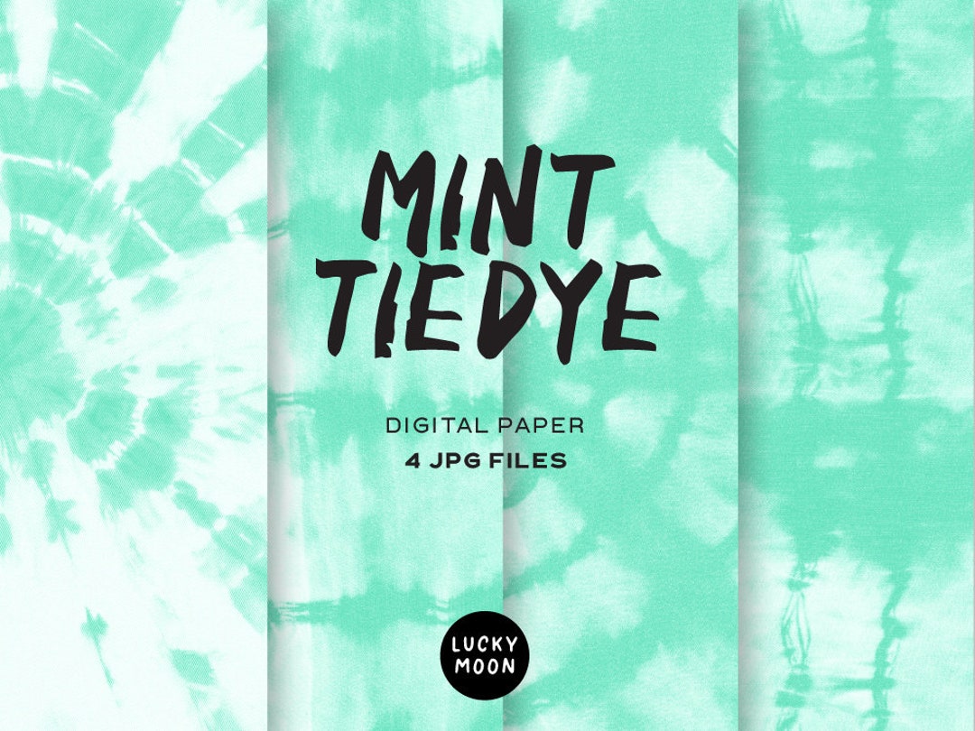 Tie Dye Digital Paper Mint Green Hippy Scrapbook Paper Boho Printable ...