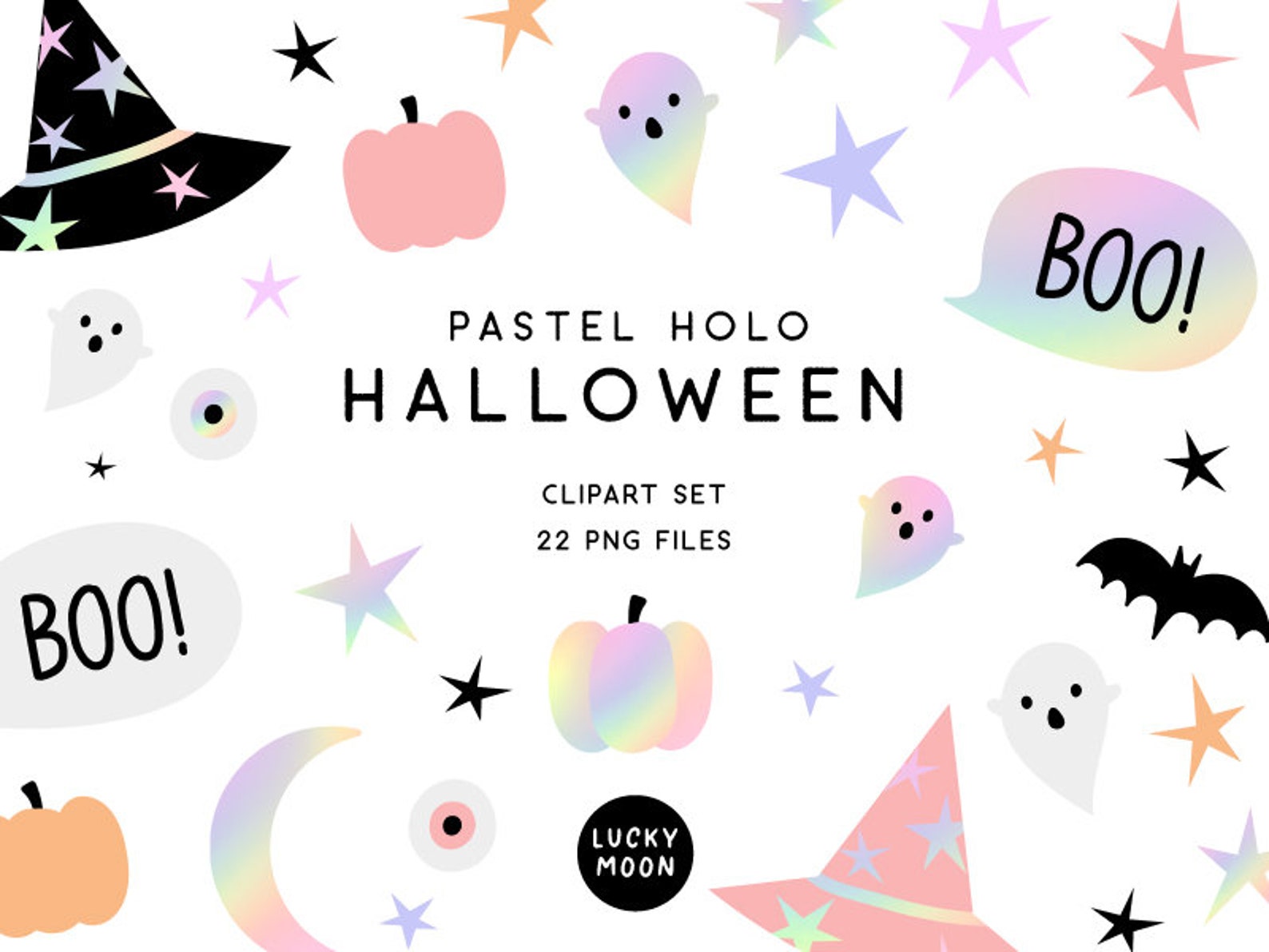 Pastel Halloween Clipart Pink Halloween Clip Art Cute Holo - Etsy