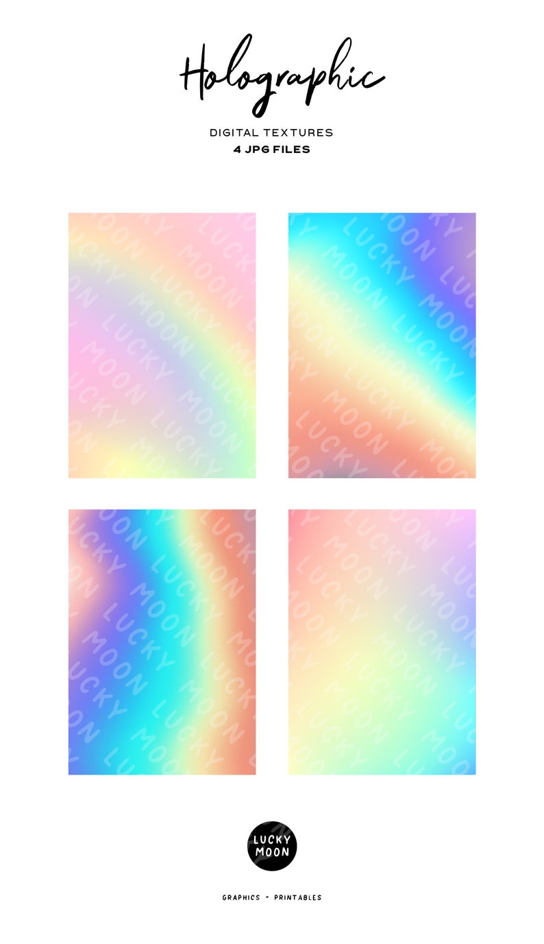 Holographic Digital Paper Rainbow Gradient Holo Foil Mermaid - Etsy