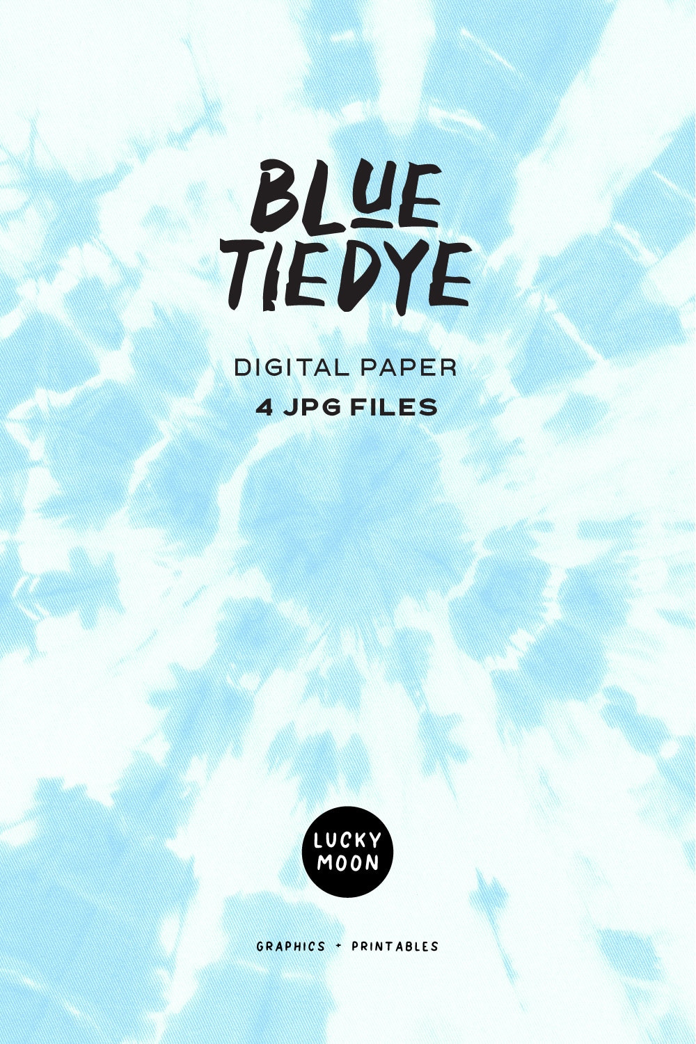 Tie Dye Digital Paper Turquoise Blue Indigo Hippy Scrapbook - Etsy