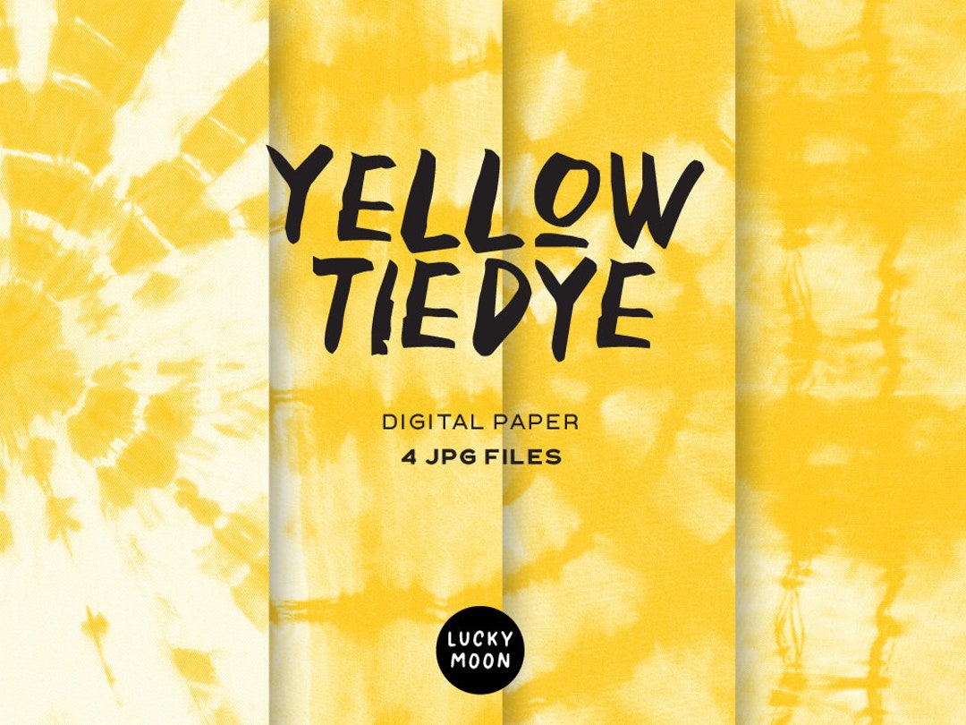 Tie Dye Digital Paper Yellow Hippy Scrapbook Paper Boho Printable ...