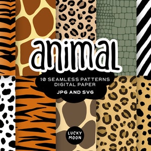 Leopard Digital Paper Animal Seamless Svg Paper Printable Pattern Tiger ...