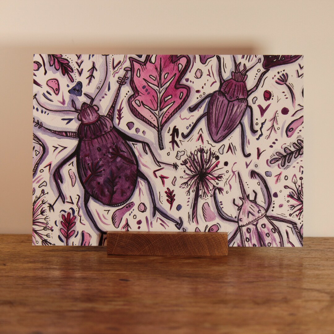 Busy Beetles A4 Heavyweight 300gsm Art Print Insects, Nature, Botanical ...