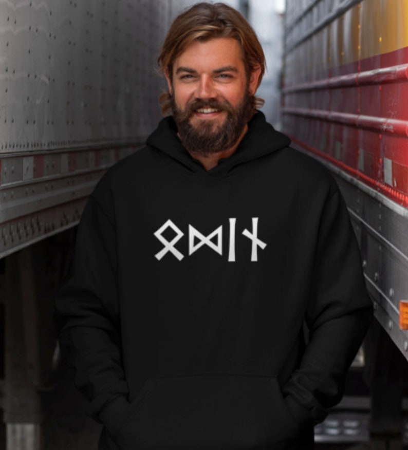 Viking Hoodie Odin Runes / Viking Clothing / Norse God Odin / FUTHARK ...
