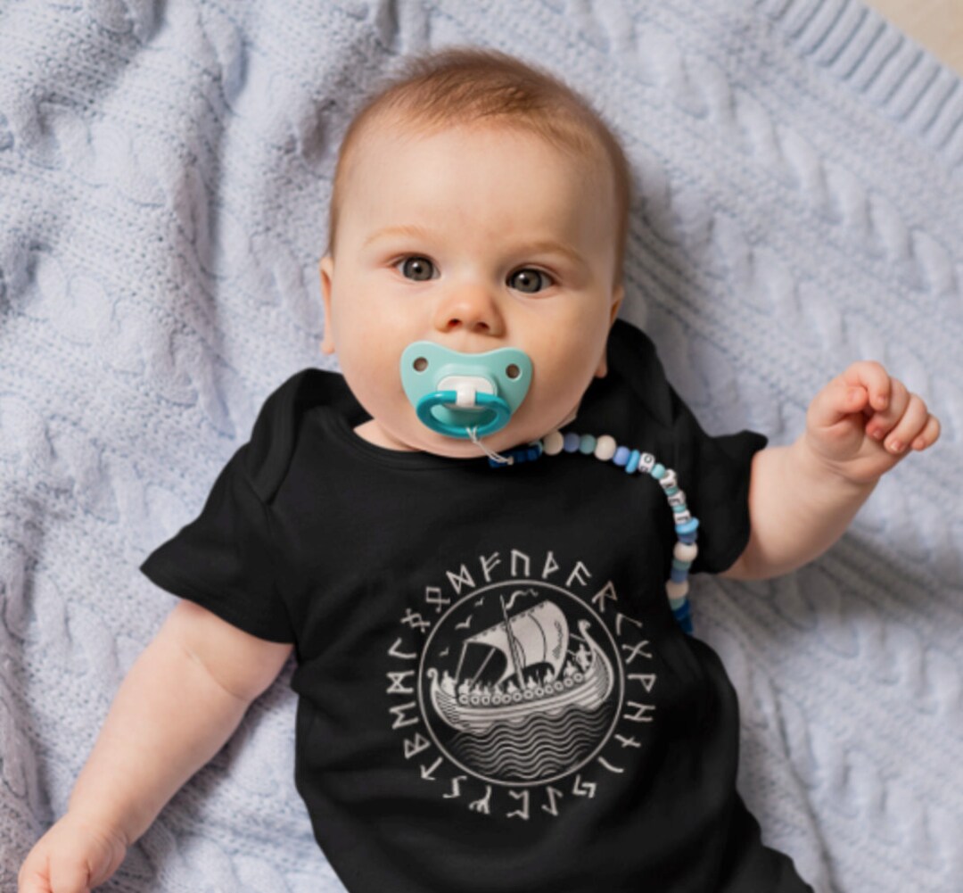 Viking Baby Bodysuit Viking Ship / Viking Runes / Pagan Baby / Norse ...