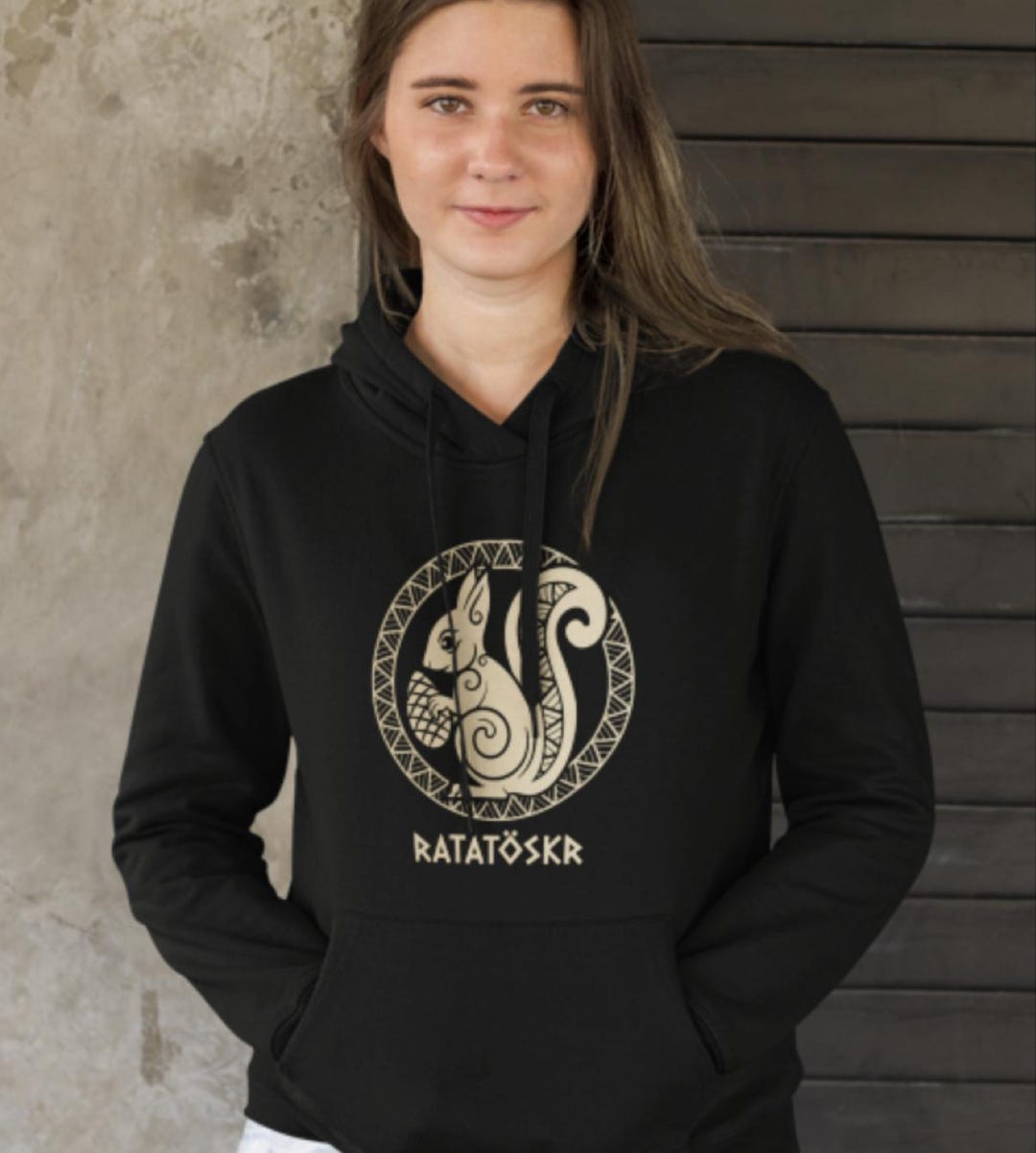 Viking Hoodie - Ratatoskr / Norse Mythology Squirrel Sweatshirt Jumper ...