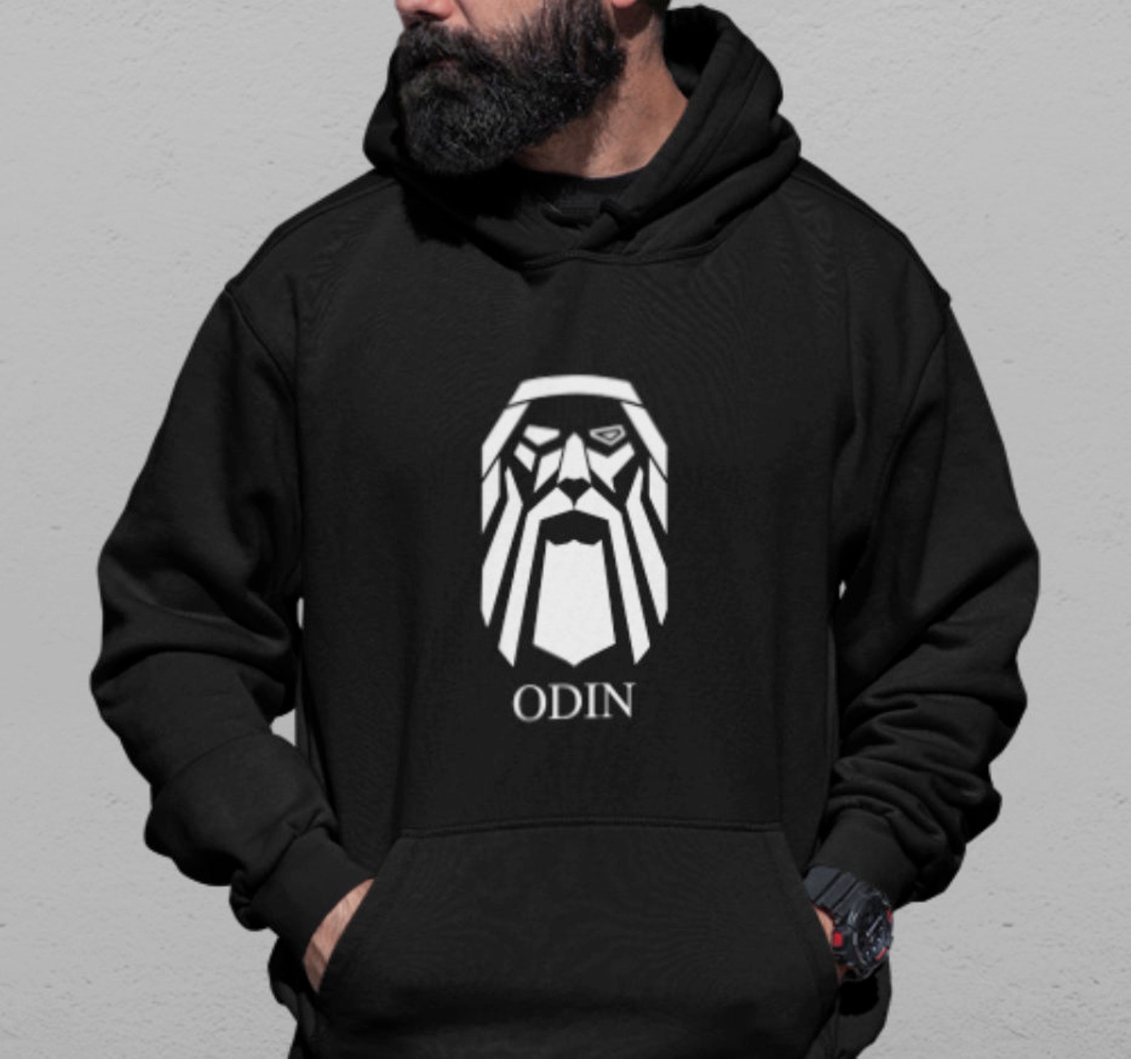 Viking Hoodie Odin / Men / Norse God Odin / Pagan Hoodie / Viking Gift Present / Odin Clothing ...